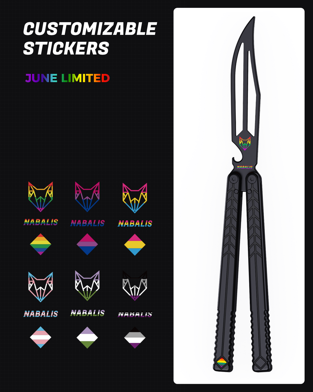 Nabalis Vulp Teflon-Coated Butterfly Knife Trainer Opener Skill Toy