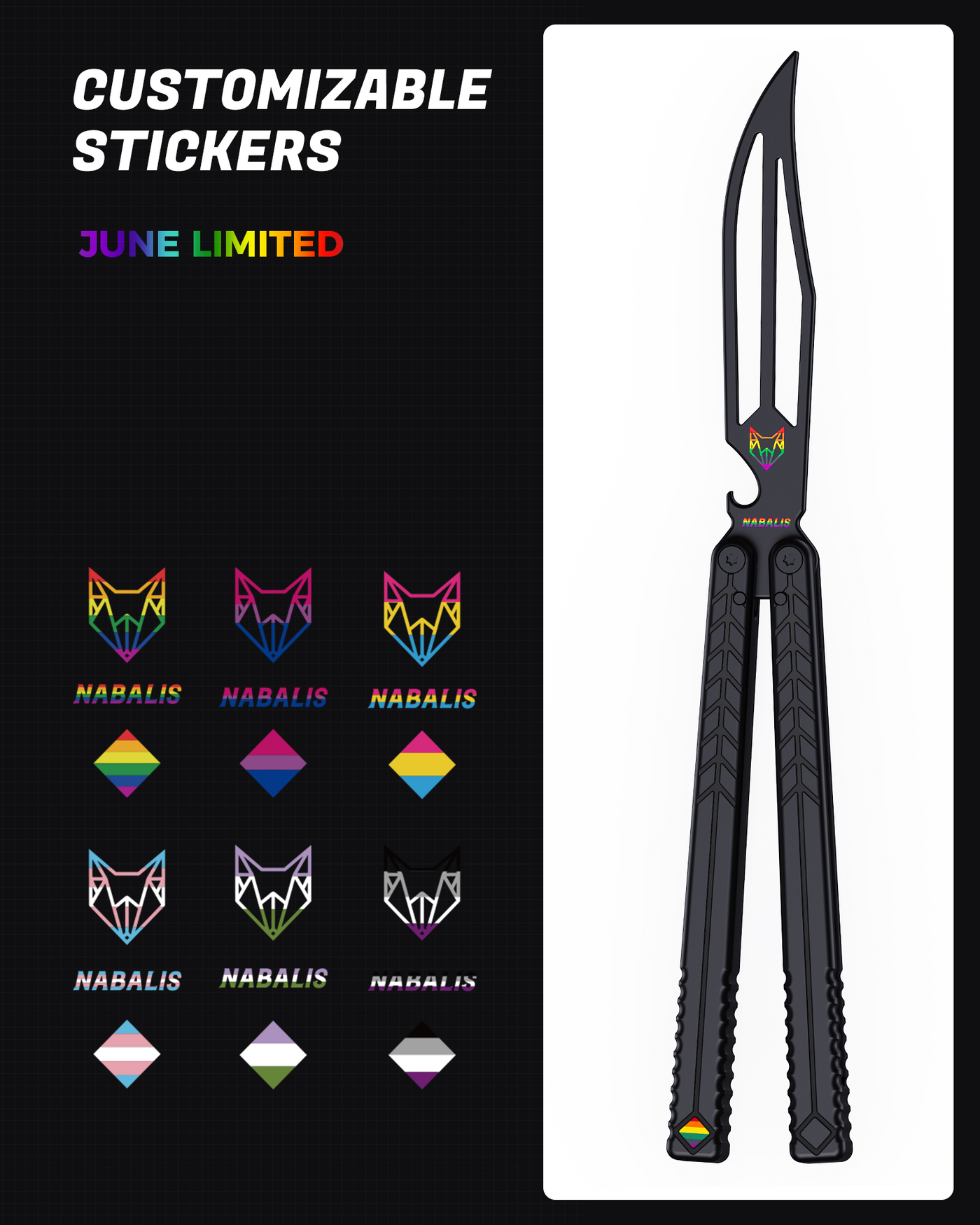 Nabalis Vulp Teflon-Coated Butterfly Knife Trainer Opener Skill Toy